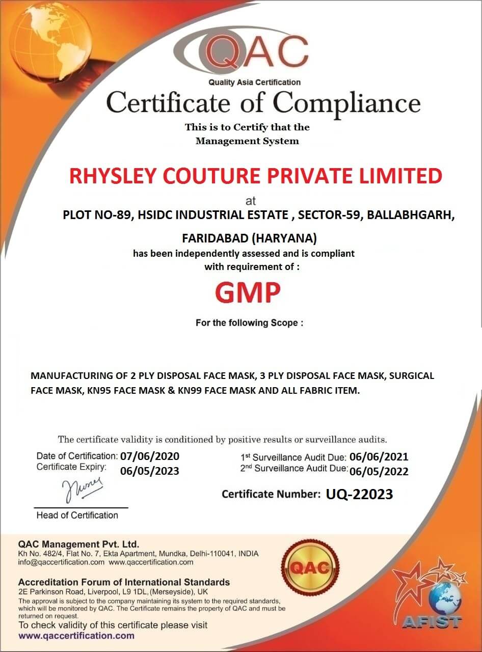 FDA, Sitra, CE, ISO approved Top Notch Face Mask Manufacturer in India ...