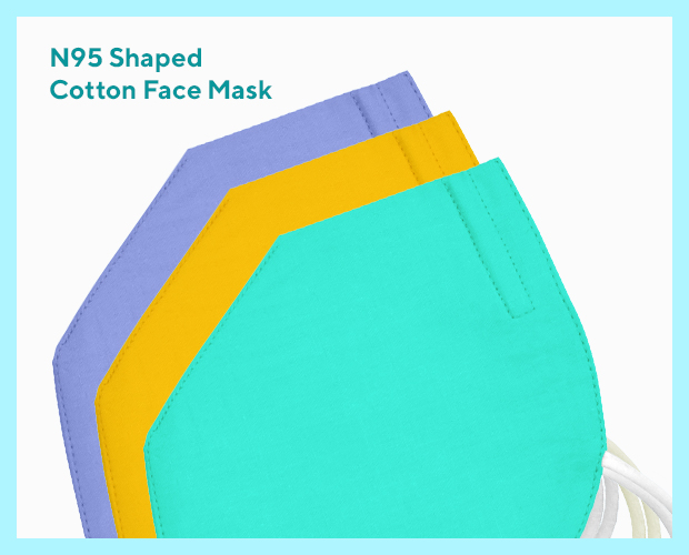 Cotton Face Mask Shaped As N95- Buy N95 Shaped Cotton Mask Online