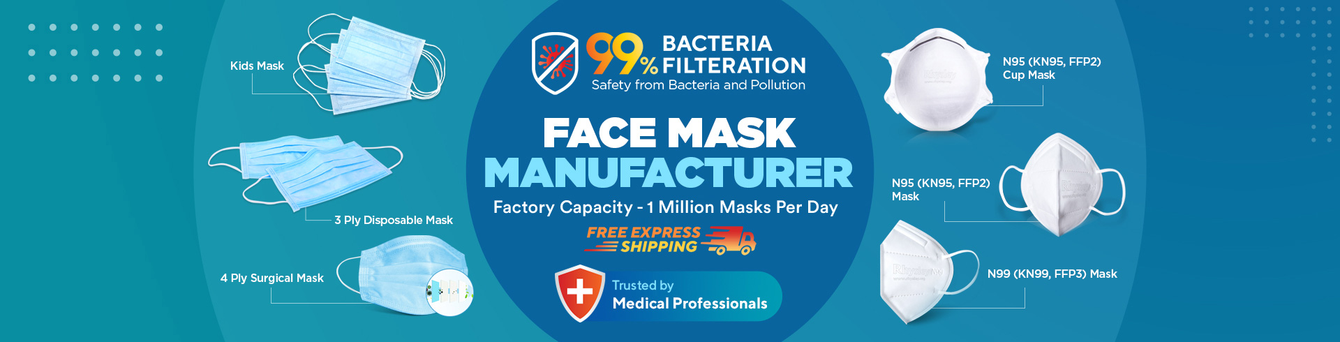 3 Ply, Medical, N95 & Cotton Face Mask & Gloves Manufacturer - Rhysley