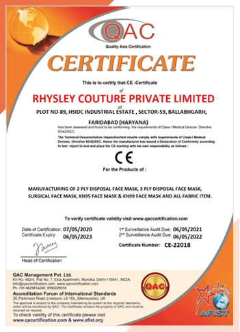 FDA, Sitra, CE, ISO approved Top Notch Face Mask Manufacturer in India ...